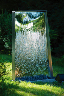 Stainless steel water wall - Contemporary - House Exterior - London ...
