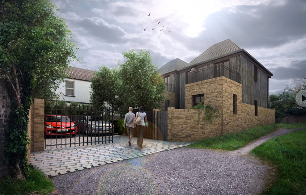 Two modern houses in Wallington, London - Contemporain - Façade ...