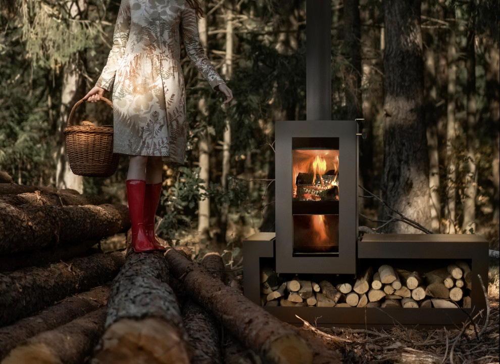 Xeoos Twinfire X8 Matten Wood Stove - Rustic - Exterior - Essex - by ...