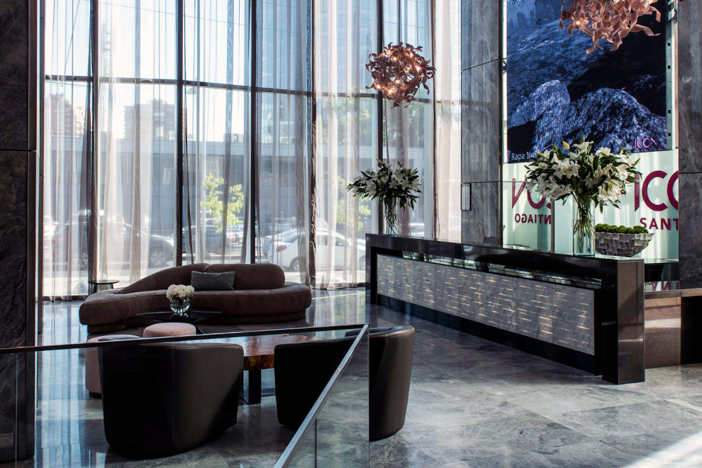 Marble backlit panels for luxury Hotel Icon interiors | Santiago de ...