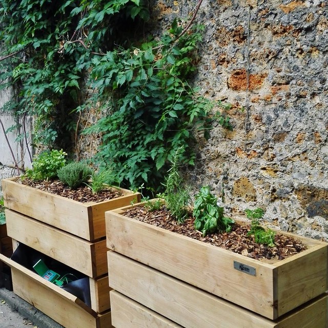Aménagment de bacs potagers avec réserve d'eau autonome - Country ...