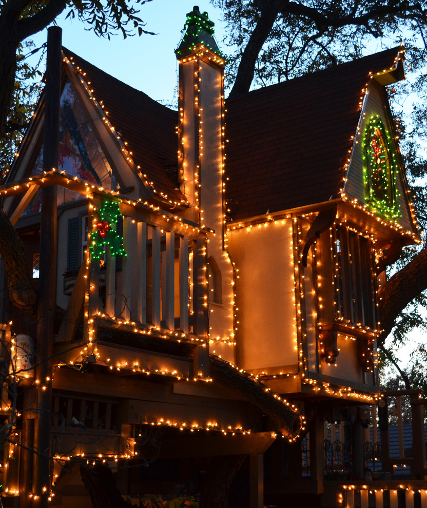 A Magical Tree House Lights Up for Christmas - Eclectic - Kids - Dallas ...