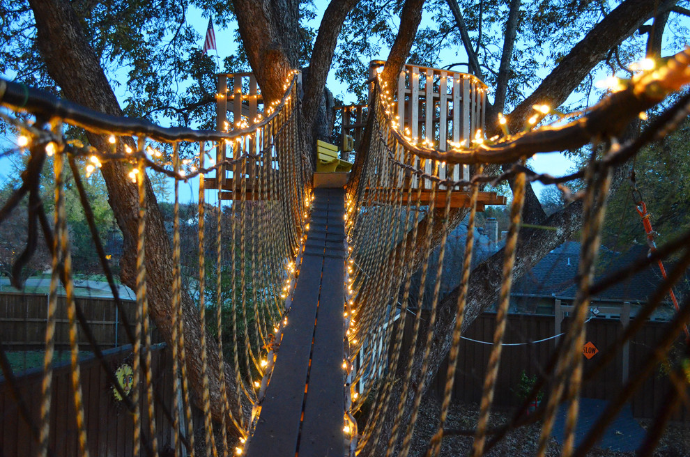 A Magical Tree House Lights Up for Christmas - Eclectic - Kids - Dallas ...