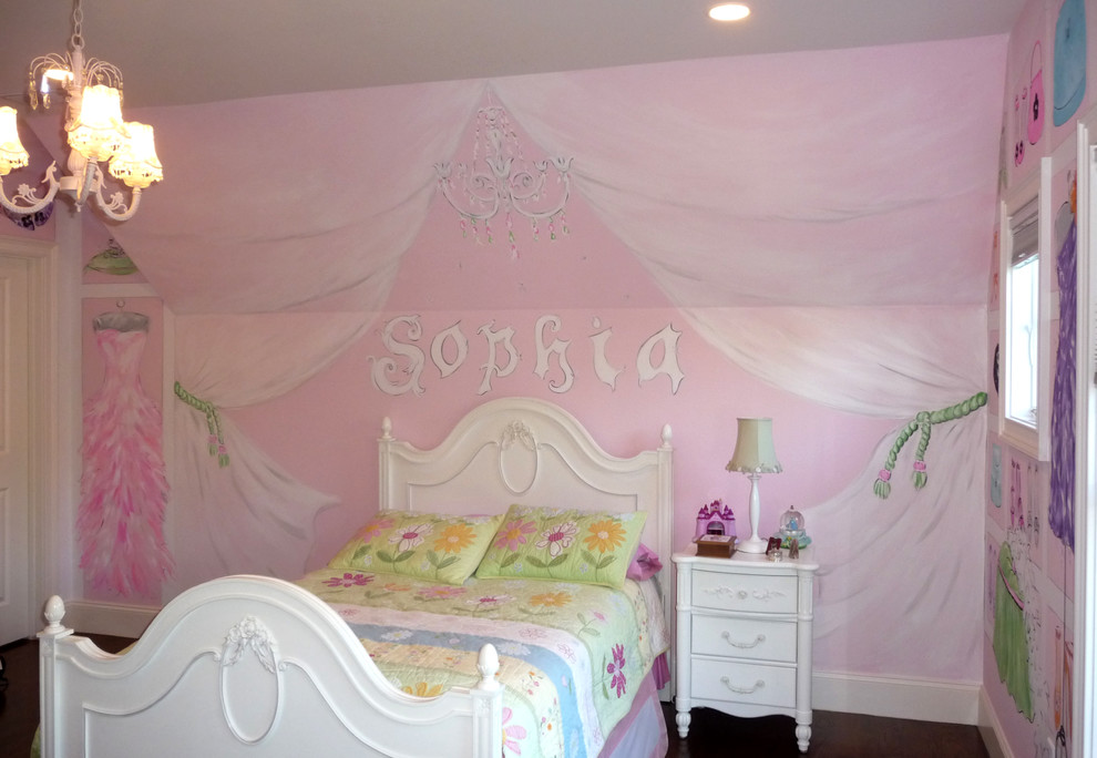 Girl's Room Mural Walk in Closet Shopping Mural - Traditional - Kids ...
