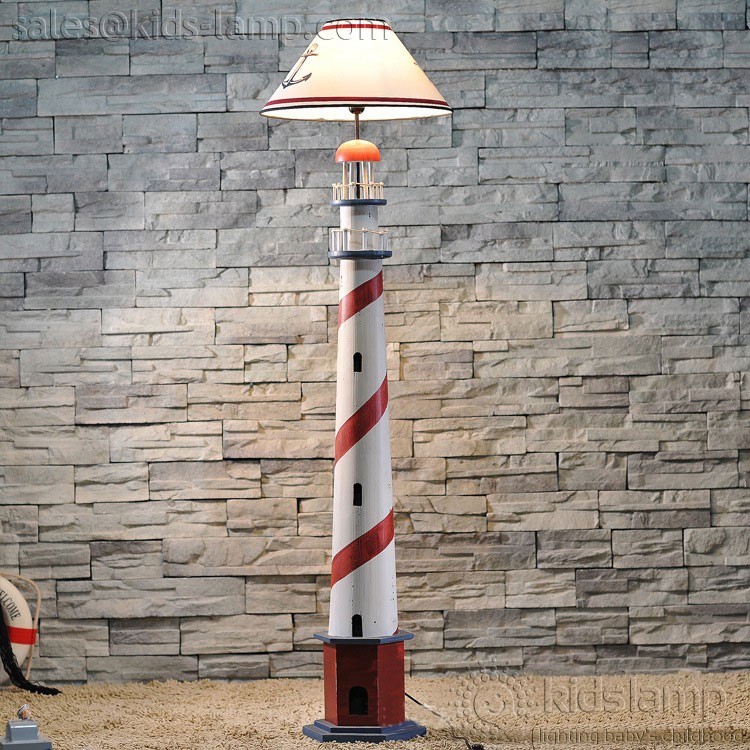 Kids bedroom wooden lighthouse beach style floor lamps - Kids - Other ...
