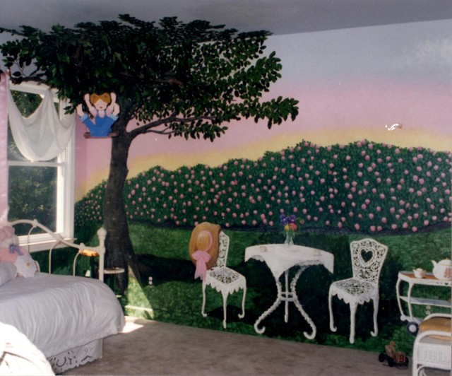 Little girl's garden gazebo mural - Kids - Orange County - by A Brush ...
