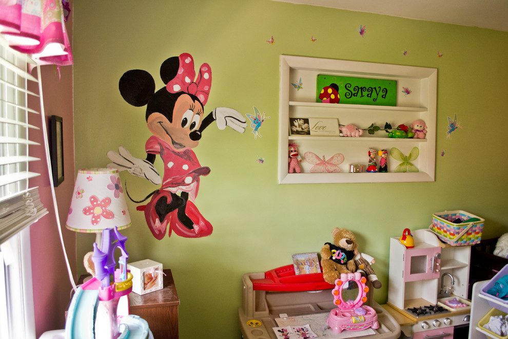 Minnie Mouse Girls Bedroom Murals - Traditional - Kids - New York - by ...