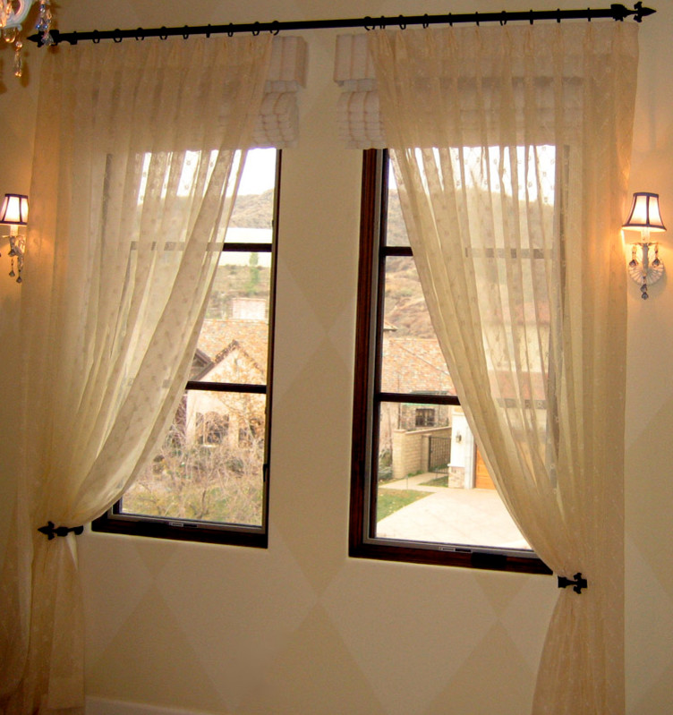 Sheer Drapery and Natural Woven Shades - Traditional - Kids - Los ...