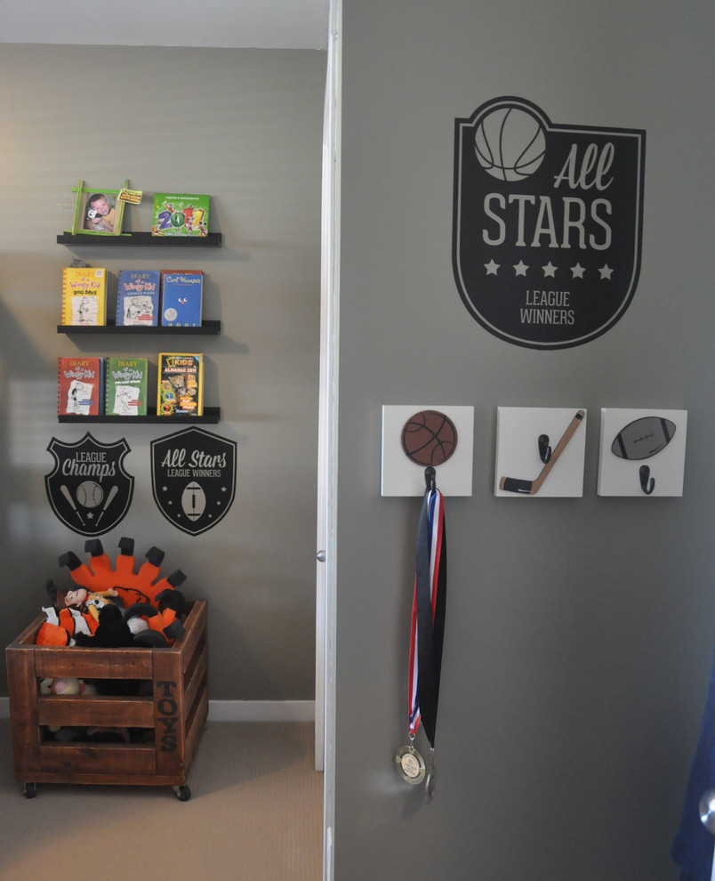 Sports Room Theme for a boys shared space - Transitional - Kids ...
