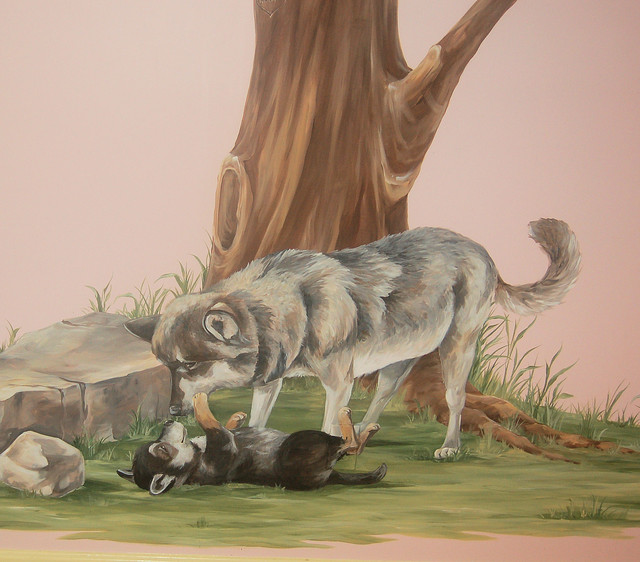 Tree Mural with Wolves - Traditional - Kids - Boston - by ...