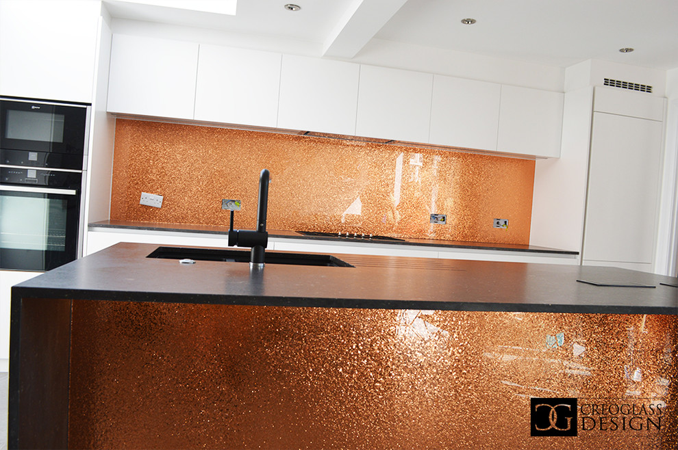 100% Luxury Collection Copper Glass Splashback - Modern - Kitchen ...