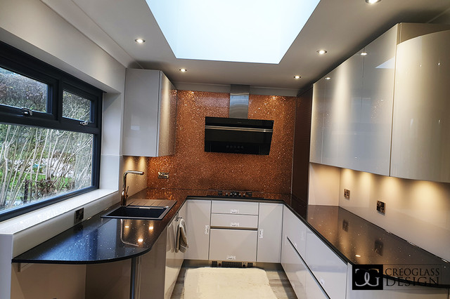 100% Luxury Collection Glass Wall Cladding - Modern - Kitchen ...