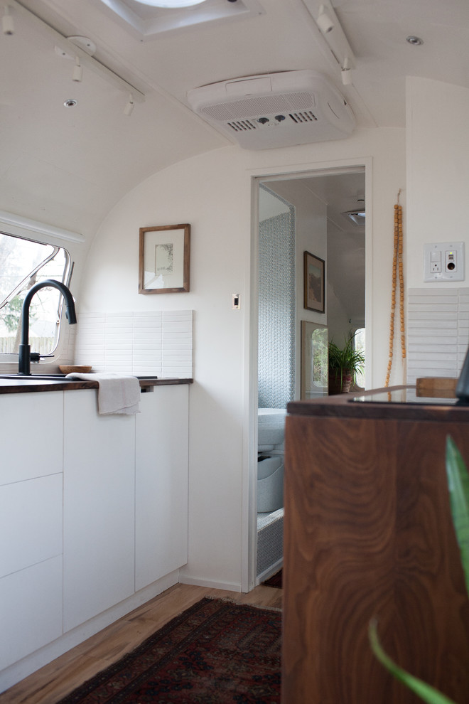 1x6 Tile Backsplash in vintage Airstream - Modern - Kitchen - San Francisco - by Fireclay Tile ...