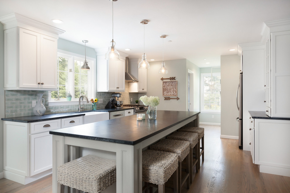 6 Sawtelle Rd, Brookline - Farmhouse - Kitchen - Boston - by Granite ...