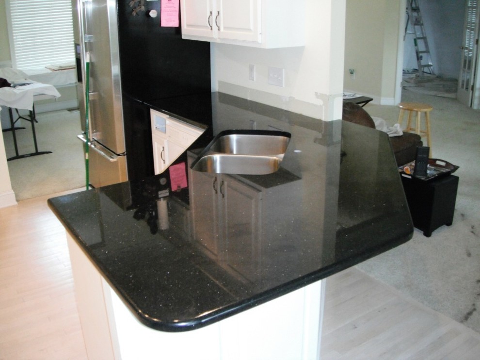 7-2-12 BLACK GALAXY Granite Colors for white Cabinets - Traditional ...