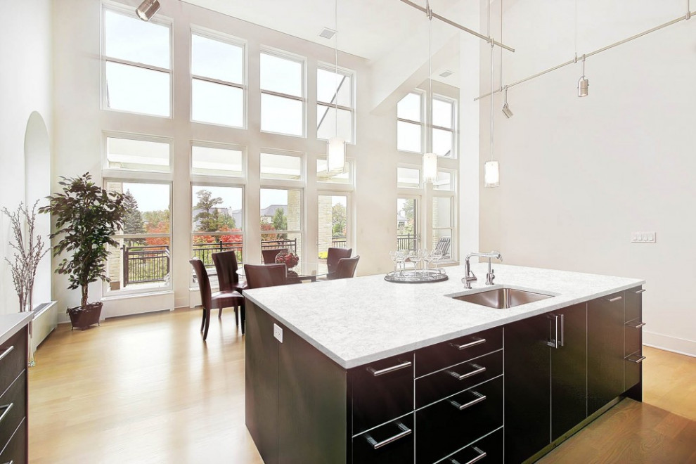 A Modern Kitchen with Spectrum Quartz Countertops - Contemporary ...