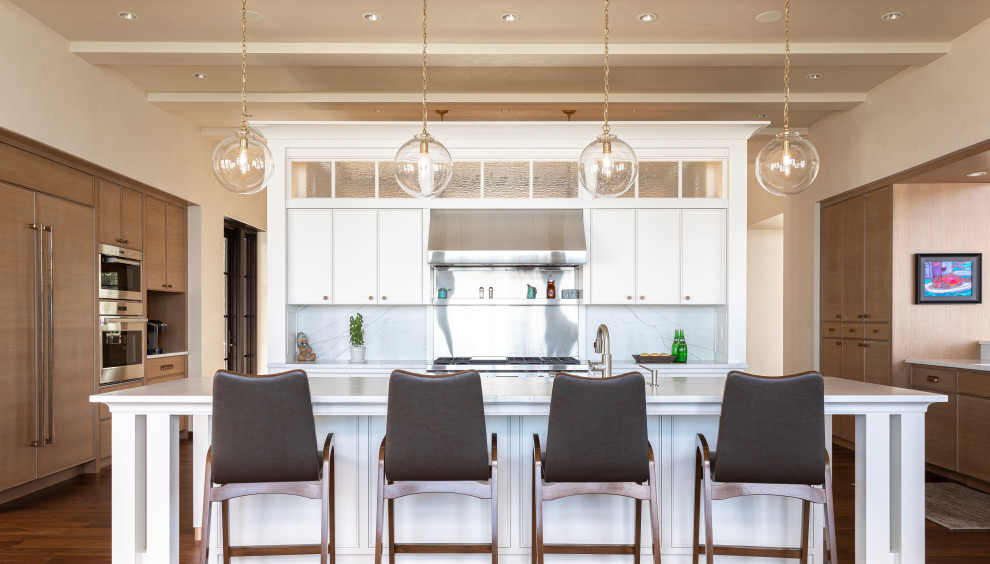 A Waterfront Home of Stone and Glass - Beach Style - Kitchen ...