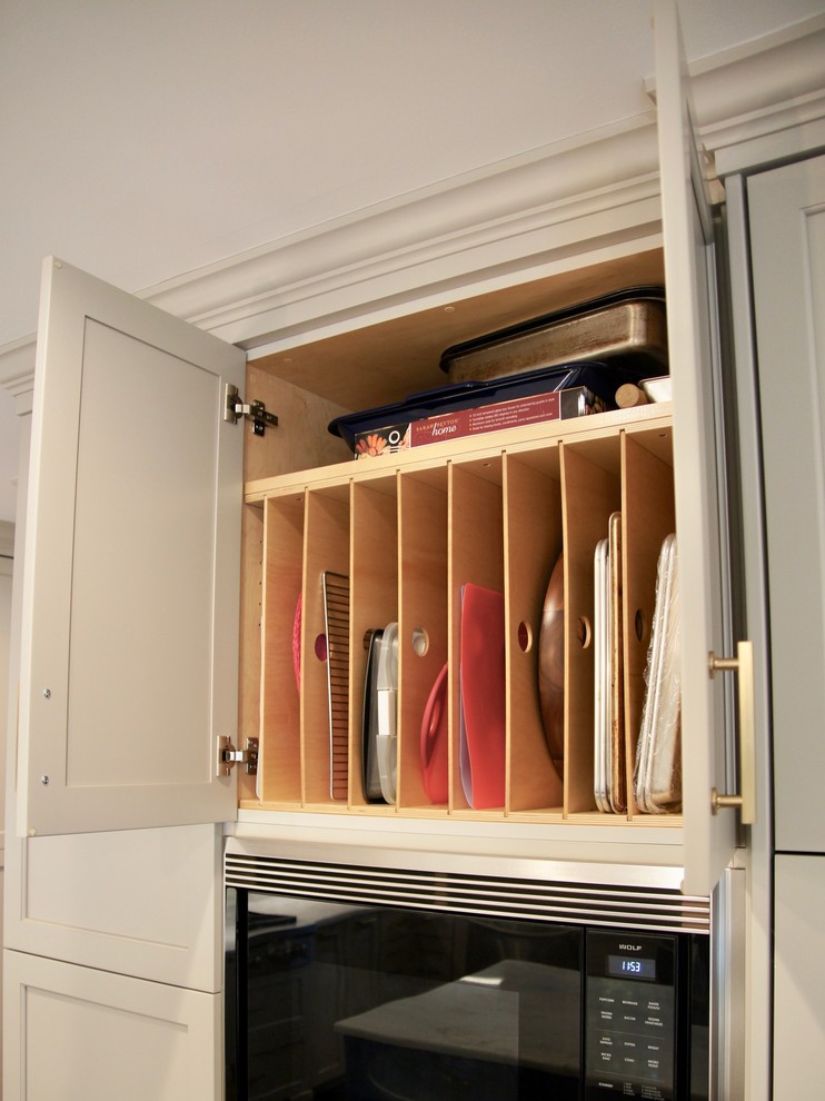 Above ovens vertical storage - Craftsman - Kitchen - Raleigh - by ...