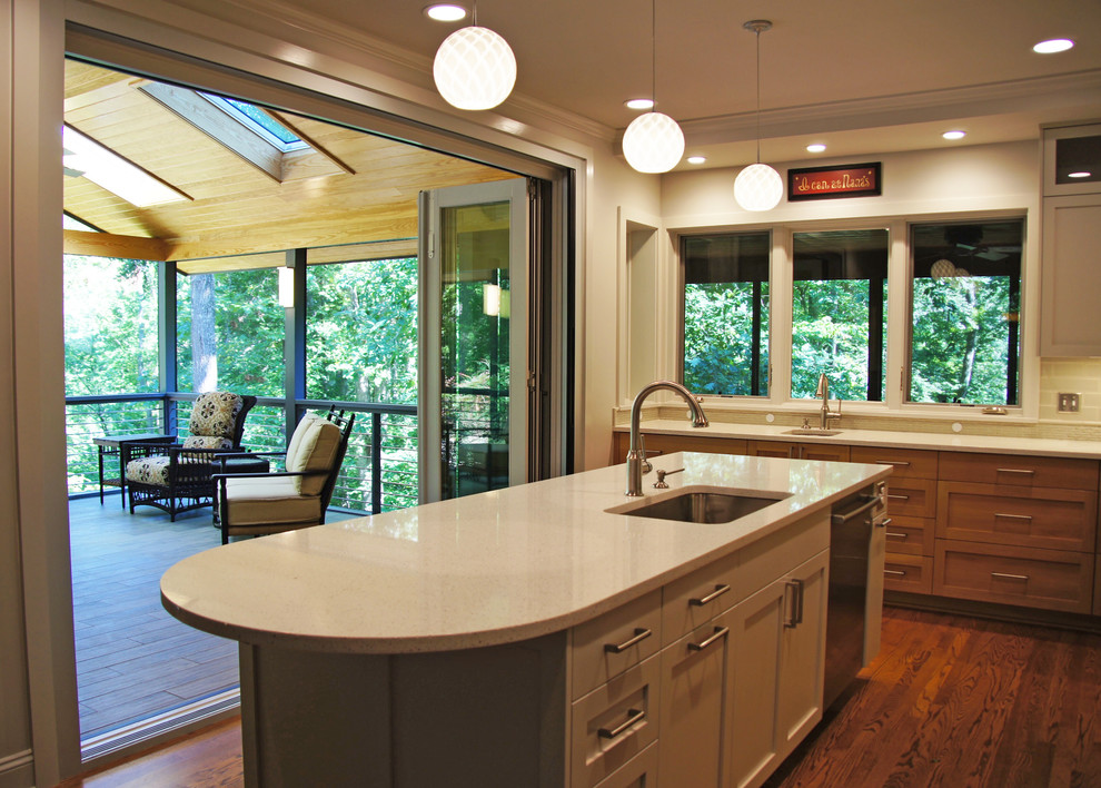 Accordion doors to screen porch - Contemporary - Kitchen - Raleigh - by ...