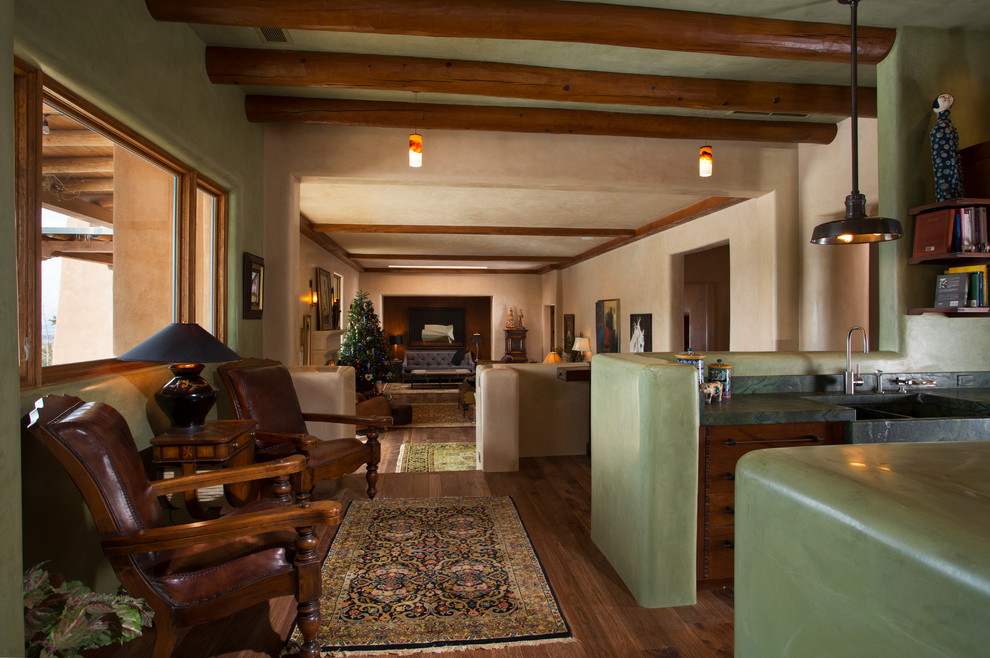 Adobe Homes in Santa Fe New Mexico - Southwestern - Kitchen - Other ...