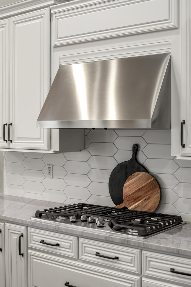 After: Bright kitchen with black hardware - Transitional - Kitchen ...