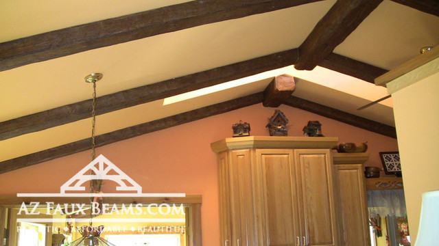 After Faux Beams Installation - Traditional - Kitchen - Richmond - by ...