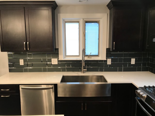 Alabaster White Quartz Kitchen Countertops - Transitional - Kitchen ...