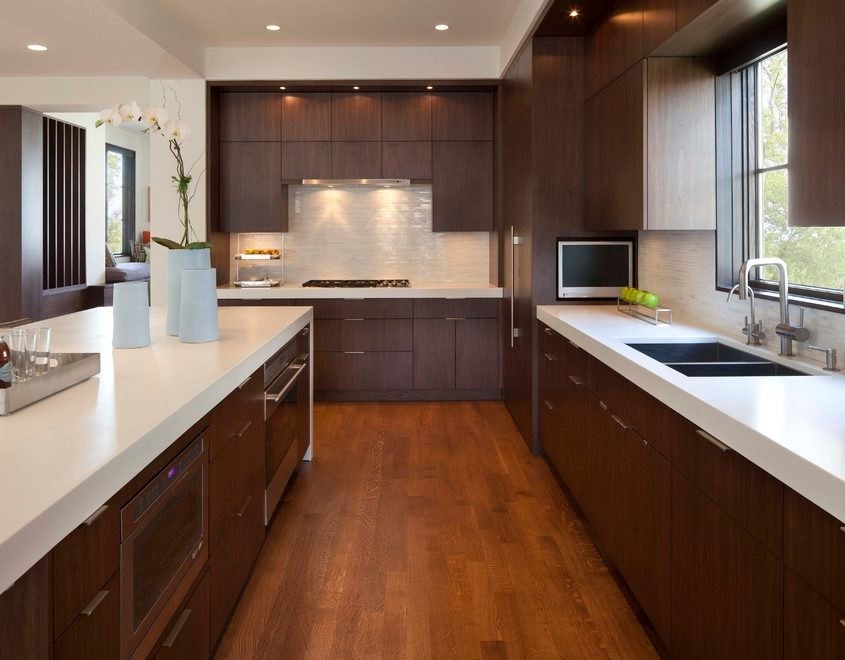 Alder Slab Cabinets - Modern - Kitchen - Austin - by Mod Cabinetry | Houzz