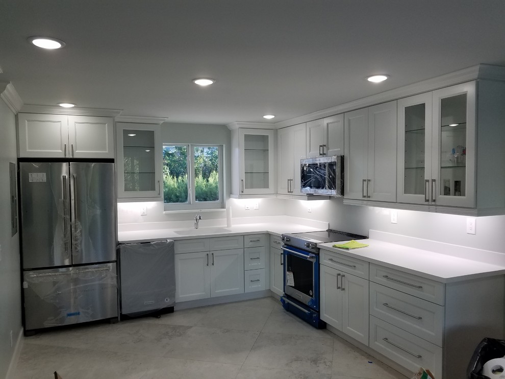 All white kitchen - Modern - Kitchen - Other - by Fournier Custom ...