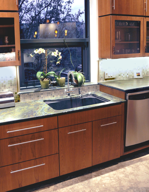 Amazon Jungle Leathered Granite Kitchen Countertops - Contemporary ...