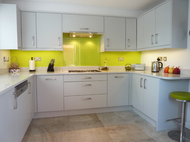 An Innova Carrera Light Grey Blue Kitchen - Real Customer Kitchens ...