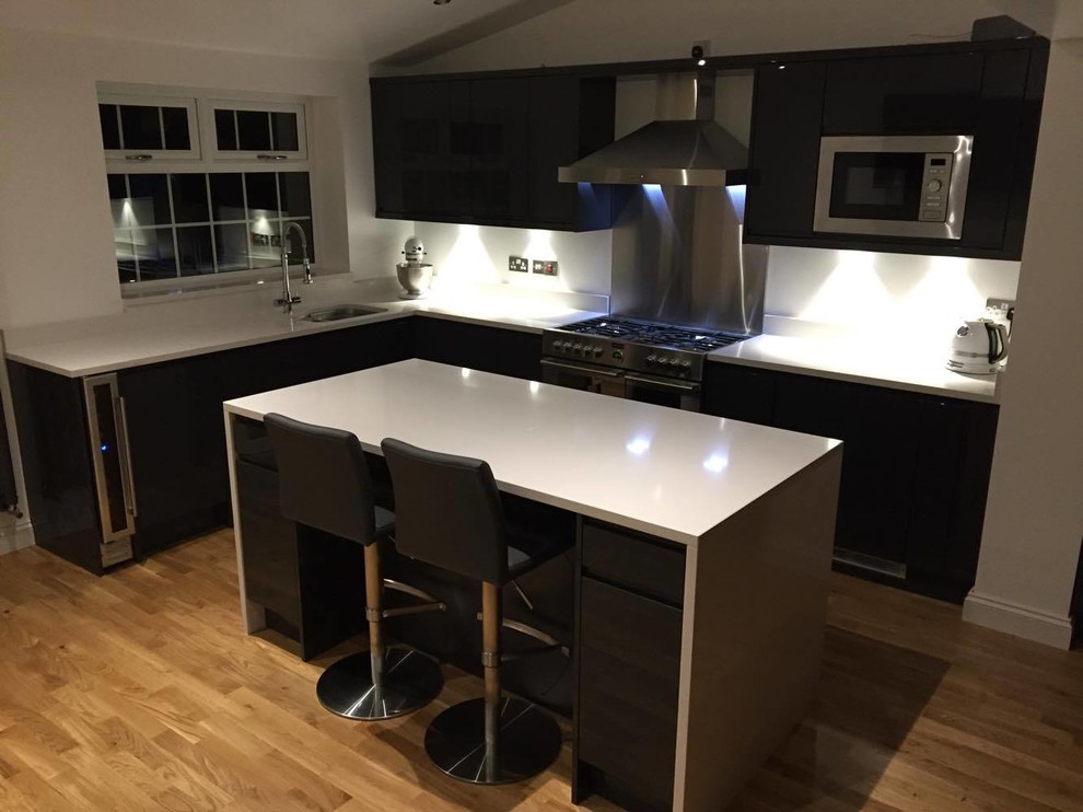 An Innova Luca Gloss Graphite Kitchen - Real Customer Kitchens ...