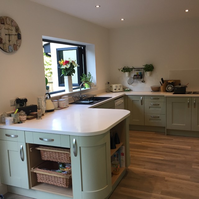 An Innova Malton Painted Sage Shaker Kitchen - Real Customer Kitchens ...