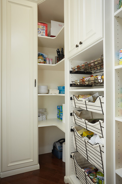 Angled pantry wall with maximized storage - Traditional - Kitchen - DC ...