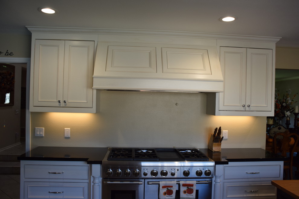 Antique Sand Through White Painted Kitchen with Alder Island ...