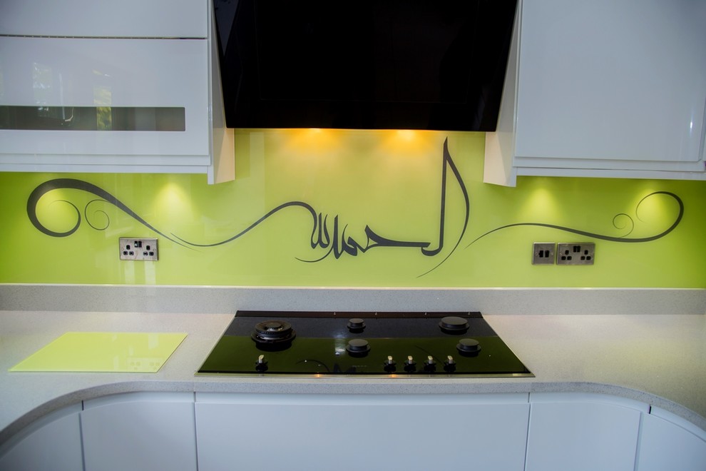 "ARABIC BLESSING SYMBOL" Stensil glass kitchen splashback by CreoGlass ...