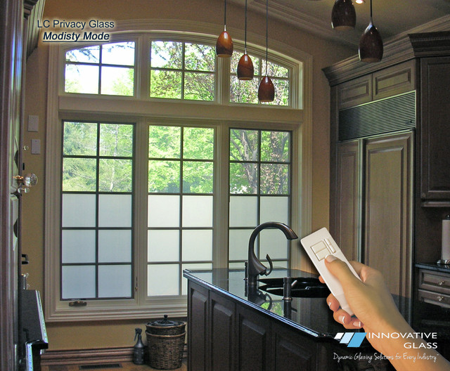 Arch Top Privacy Glass Kitchen Windows - Traditional - Kitchen - New ...