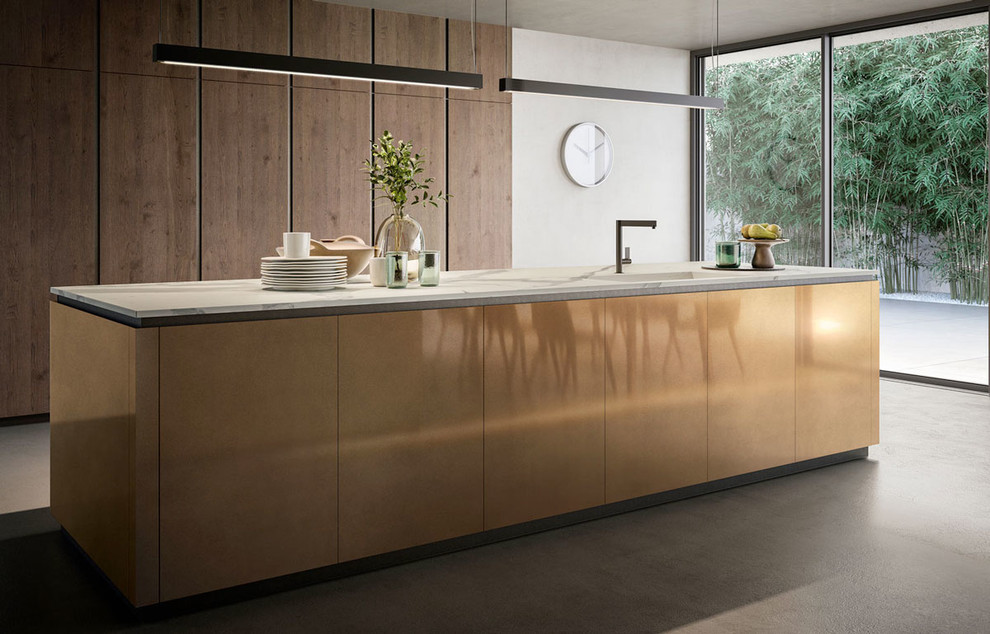 Armony Cucine Liquid Metal Kitchen Yota Composition 05 - Moderne ...