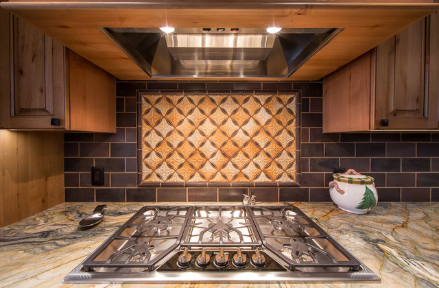 5-Burner Stove with a Decorative Tile Centerpiece - Traditional ...