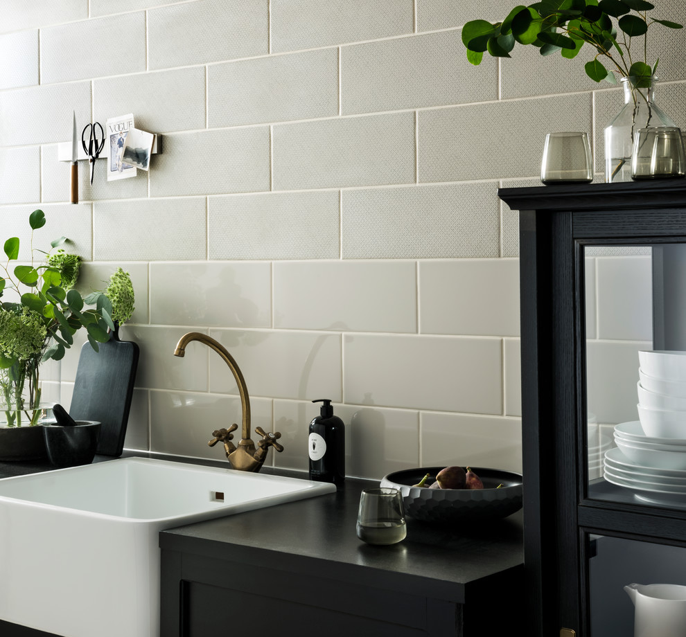 Attingham Earth Linen Textured Ceramic Tile - Contemporary - Kitchen ...