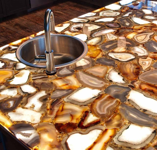 Aura Semi Precious Stone - Contemporary - Kitchen - Chicago - by ...
