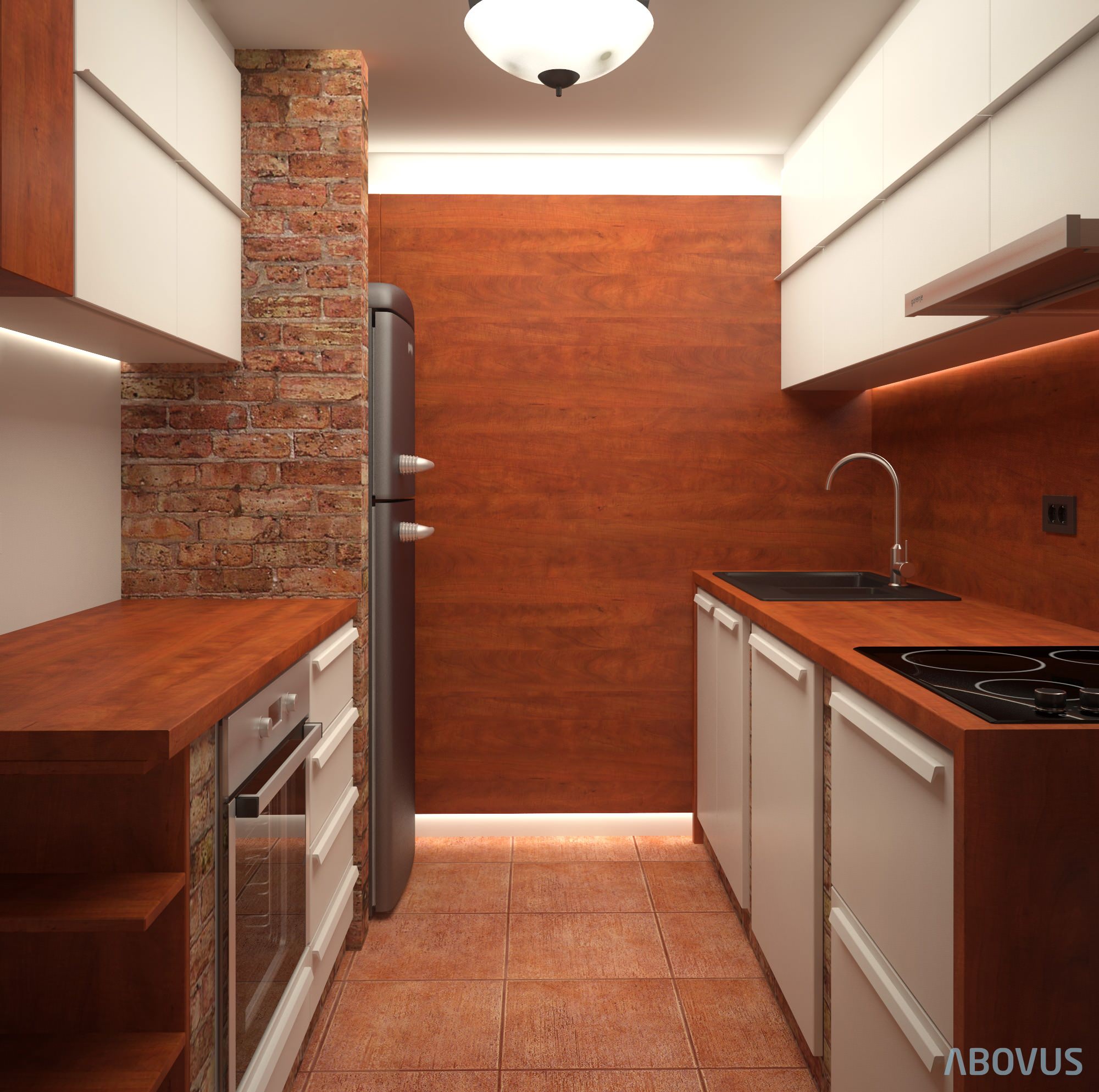 Rustic Kitchen Red Tile