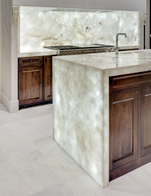 Backlit Miterfolded Quartzite project - Modern - Kitchen - New Orleans ...