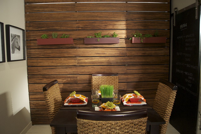 Bamboo Slat Wall with LED Lighting - Kitchen - San Diego - by ...