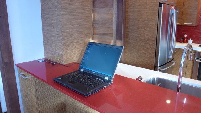 Bar Counter with Integrated Cord Management for Technology ...