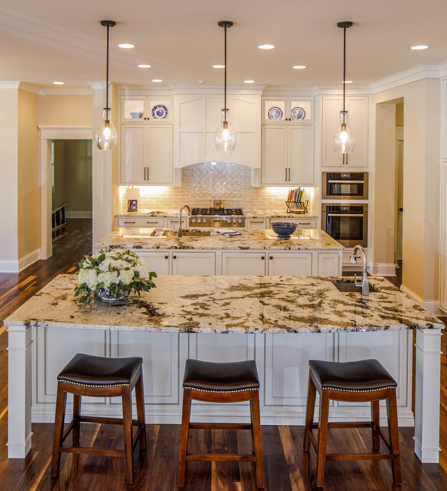 Beaded Inset Kitchen with Double Island - Traditional - Kitchen - Other ...