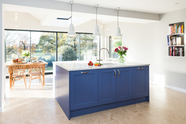 Beautifully Blue - Transitional - Kitchen - Buckinghamshire - by Julian ...
