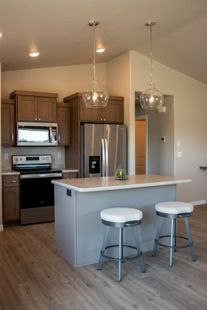 Bi-level Custom Home with Taupe and Cream Color Palette - Traditional ...