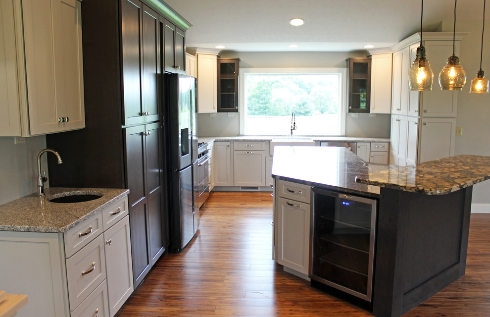 Black & White Waypoint LivingSpace Kitchen Cabinets with Farm House ...