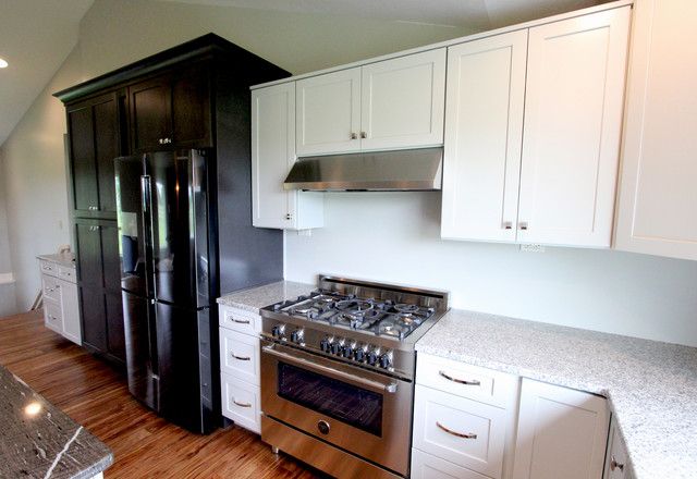 Black & White Waypoint LivingSpace Kitchen Cabinets with Farm House ...